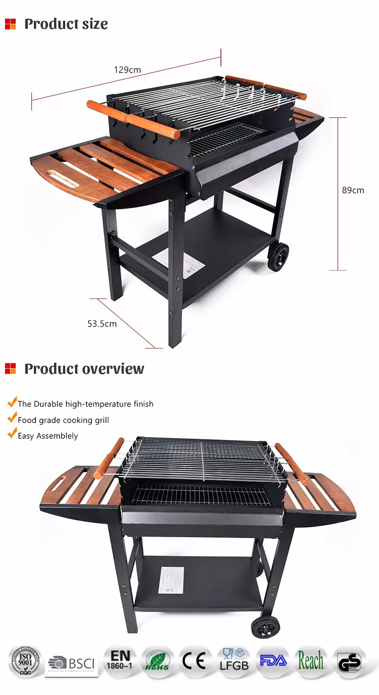 Adjustable Cooking Grid Height Barbeque Rectangle Bbq Grill Forest ...