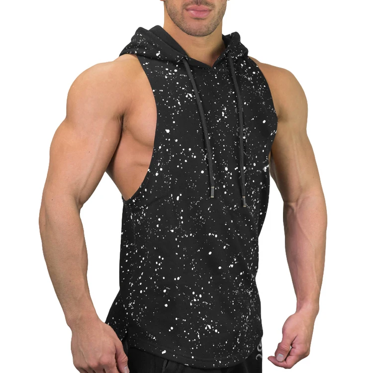 OEM New Design Gym Mens Stringer Singlet With Hood Mens Cotton ...