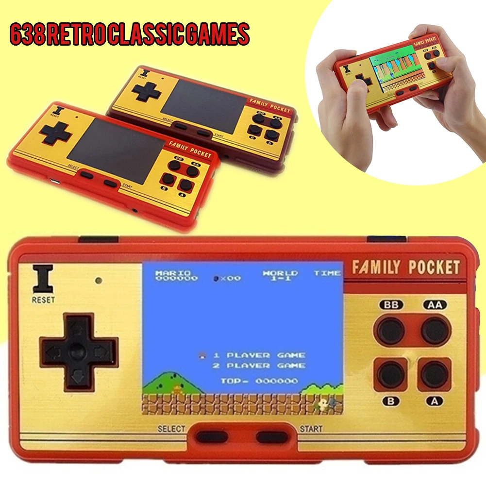 Mini Retro Portable Handheld Game Player Family Pocket Built In 638 ...