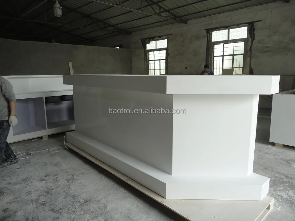 Shopping Mall Project Artificial Stone Reception Desk/white Service ...