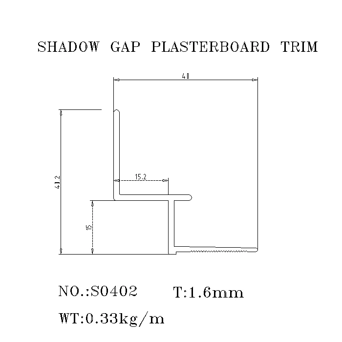 15x15 Feathered Shadow Gap Plasterboard Trim Extruded Aluminium ...