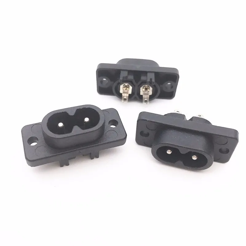 Ac 250v 2.5a Iec320 C8 2 Pin Socket Soldering Pins Power Connector Iec ...