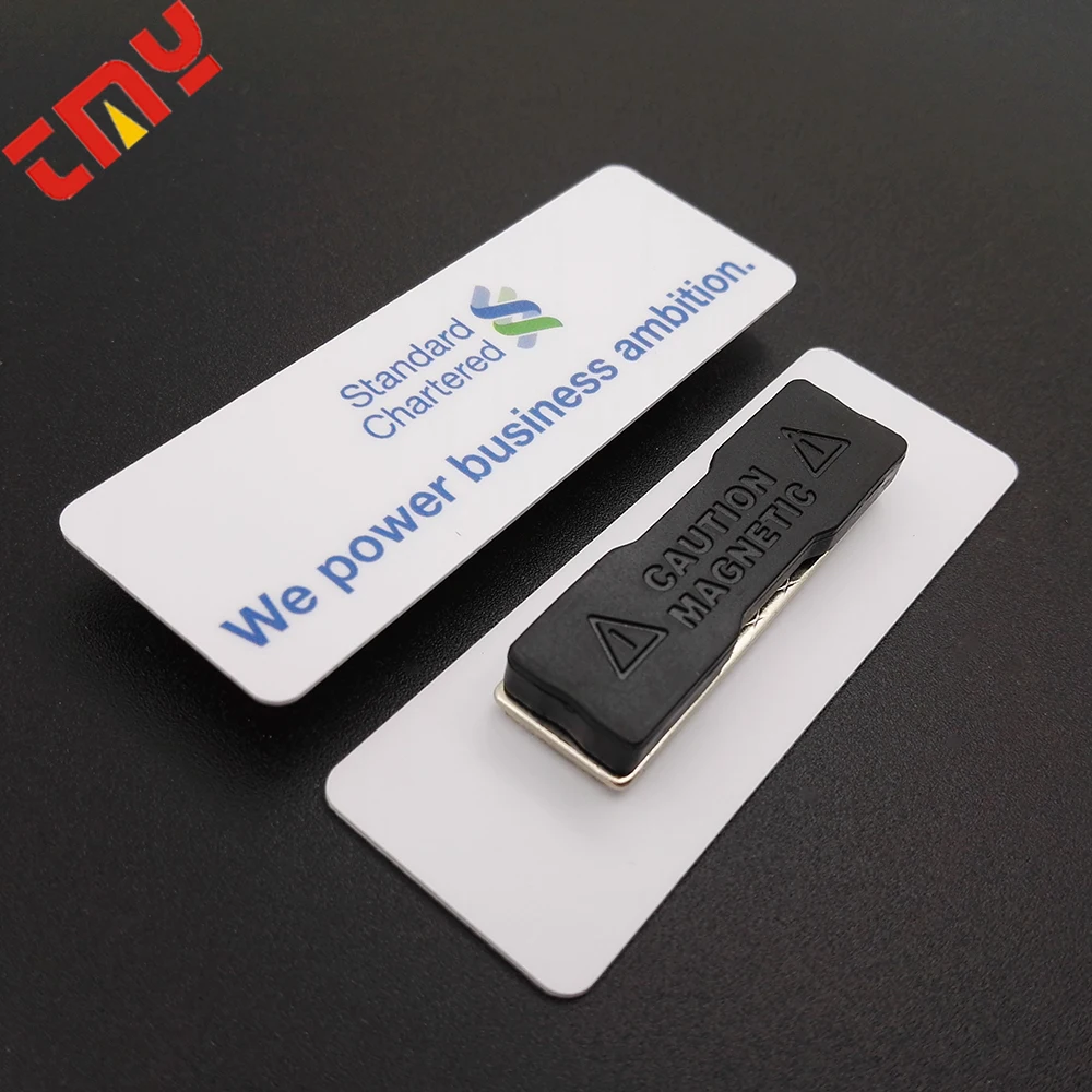 Custom High Quality Plastic Acrylic Name Badge Magnetic Back - Buy ...