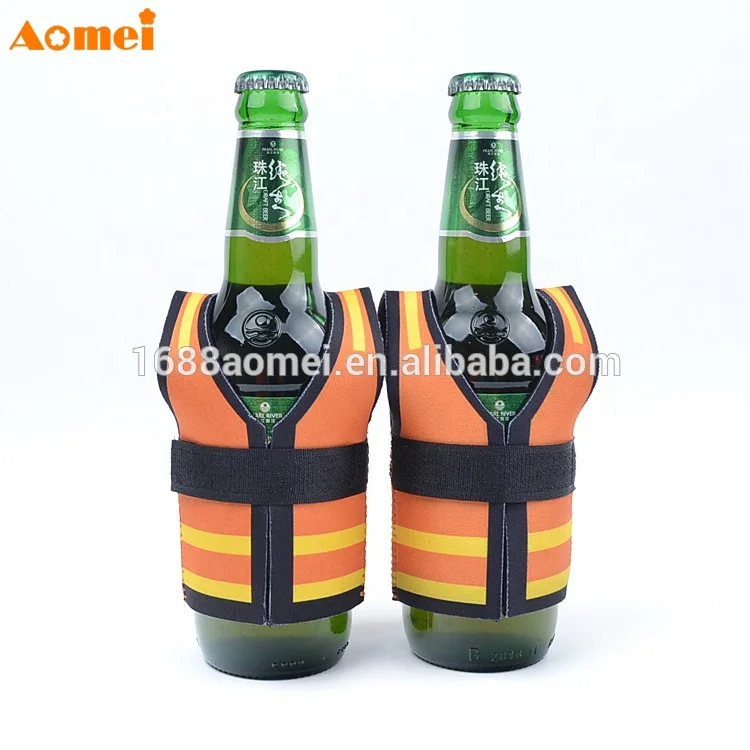 Life Jacket Shape Bottle Coolers - Customizable & Insulated