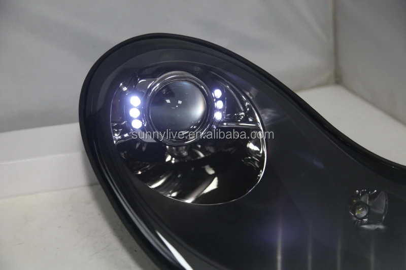 For Porsche Boxster 996 911 LED Headlight - Black Housing, 12V - Compatible with 9006 HB4 & 9005 ...