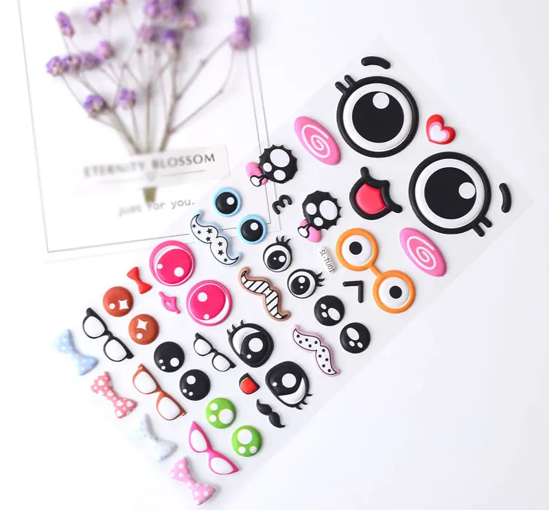 Eyes And Nose Diy Stickers For Kids,Bubble Stickers For Scrapbooking ...