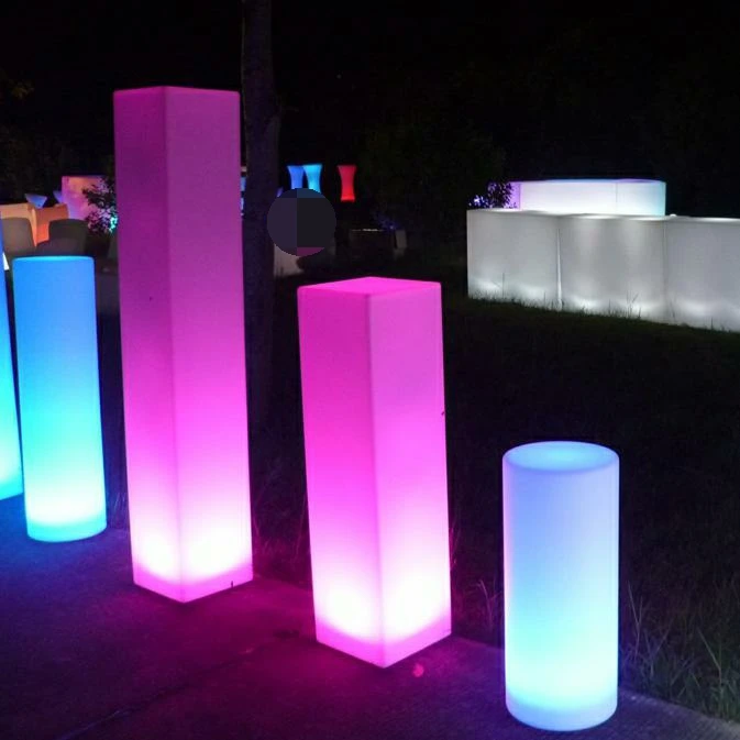 Plastic Pillars Columns Illuminated Pillars Square Led Wedding Pillar ...