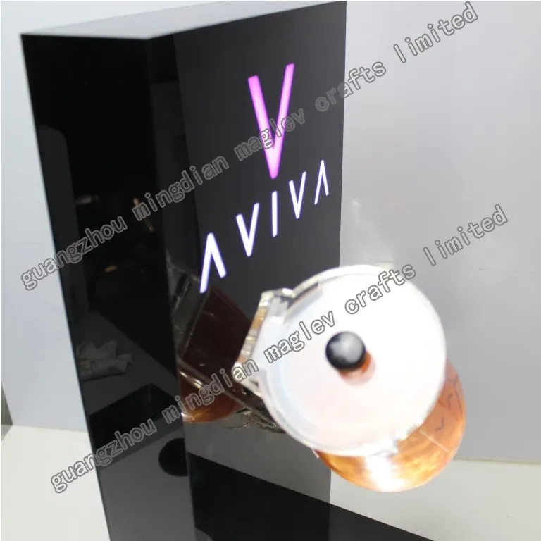 Led Gin Liquor Rotating Acrylic Illuminated Sparkling Gold Wine Bottle ...