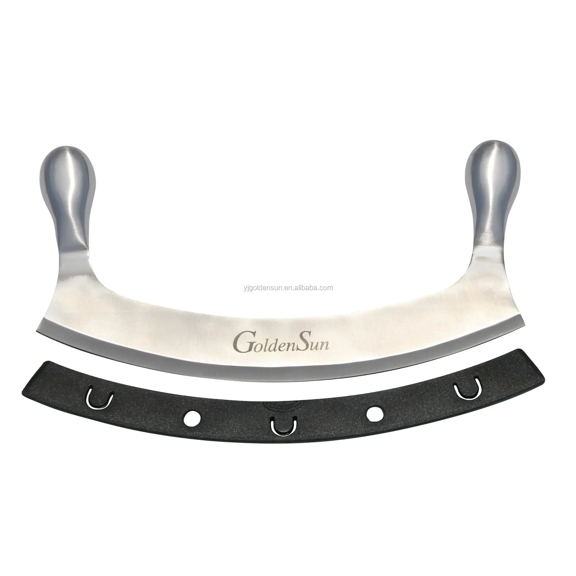 12 Inch Stainless Steel Double Round Handle Pizza Cutter With ...