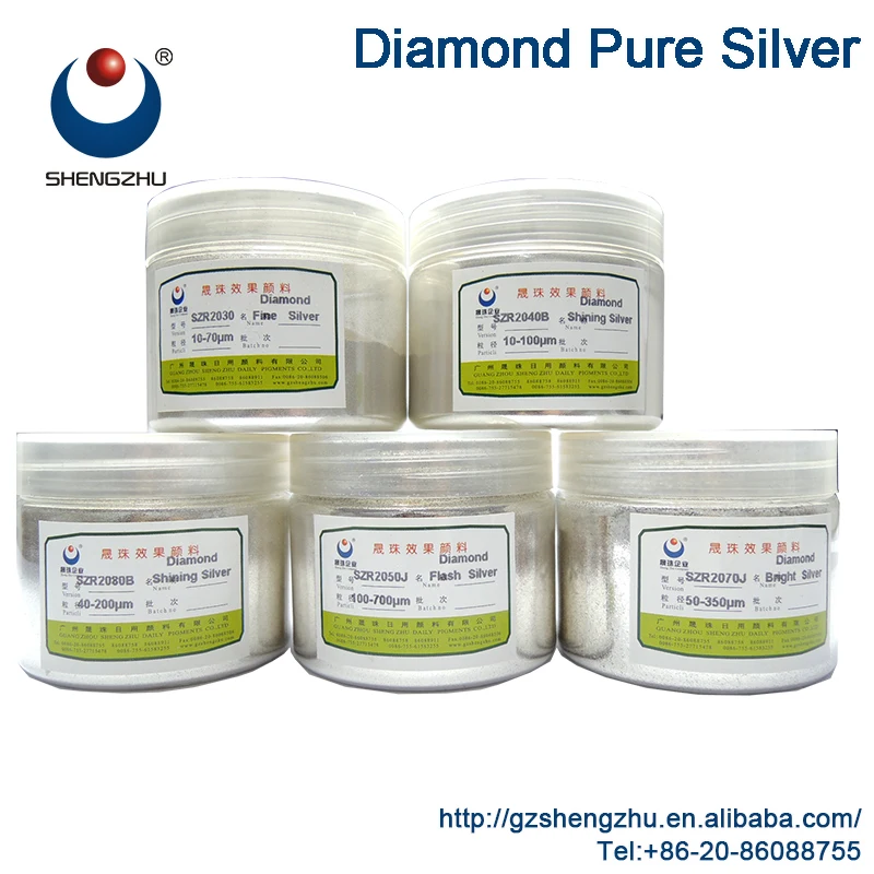 SZR2030 Diamond Pure Silver Pigment Series Borosilicate Glass Powder
