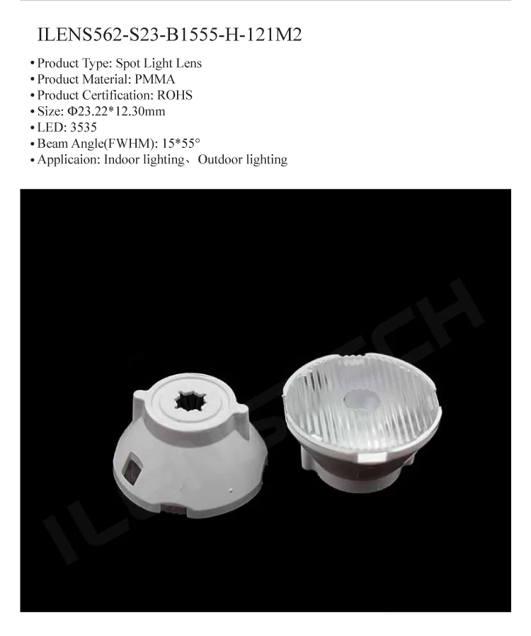 Ilenstech Elliptical Lens 15x55 Degree Oval Beam Lens For Lighting ...