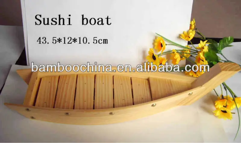 Wholesale Bamboo Sushi Boat Display Trays - Sustainable & Customizable