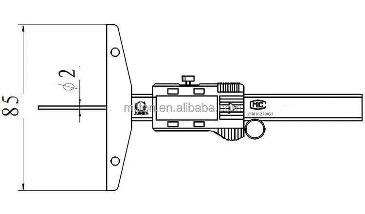 0-50mm Digital Depth Gauge With Thin Rod Digital Thin Rod Depth Gauges ...