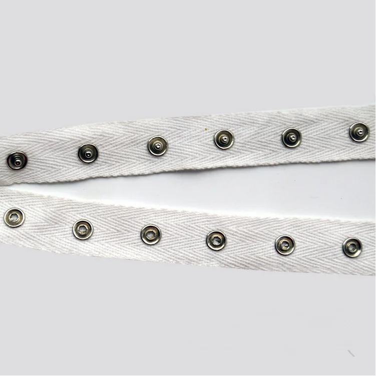 Redyeable 100% Cotton Metal Snap Buttons On Tapes - Buy Cotton Twill ...