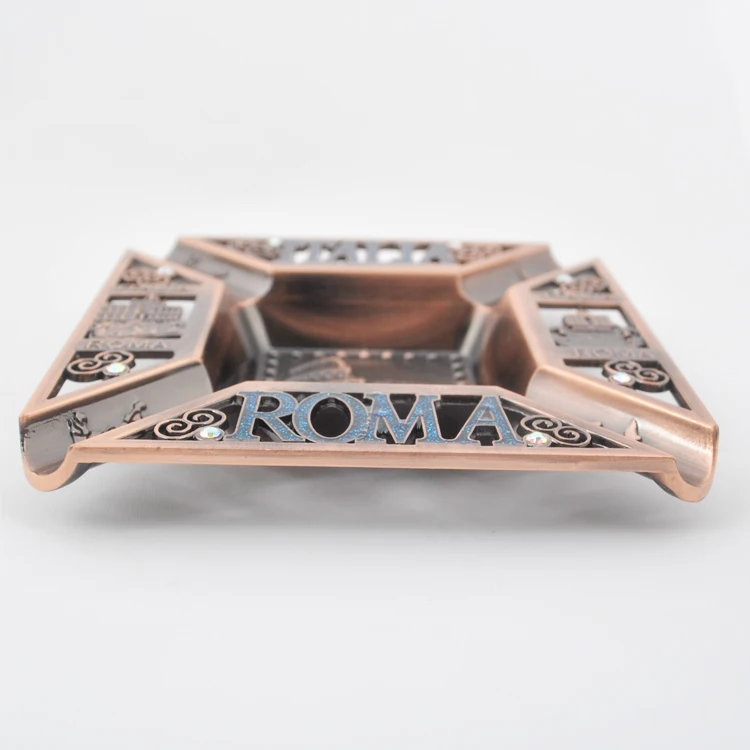Italy Roma Colosseo Square Metal Ashtray Zinc Alloy Car Cigar Ashtray ...