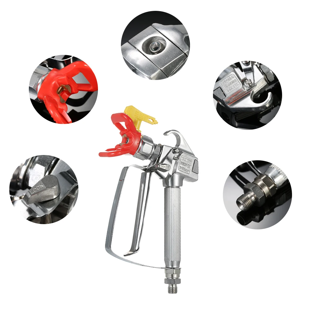 3600psi High Pressure Airless Paint Spray Gun +517 Spray Tip + Nozzle ...