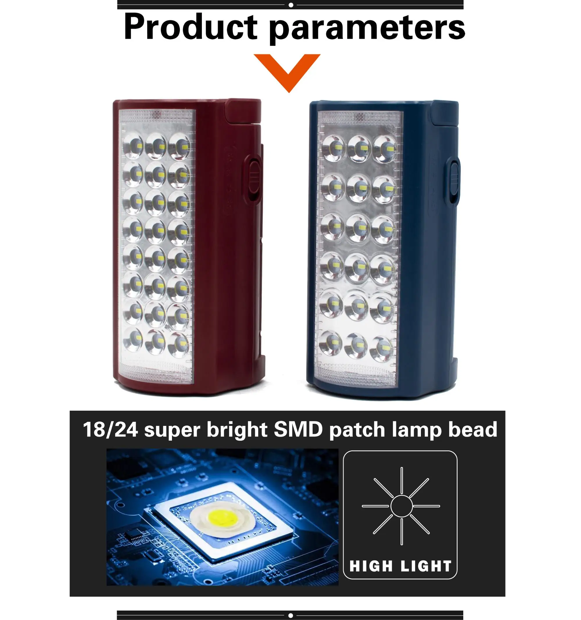 Cheap Plastic Powerful Portable Rechargeable Emergency Led Lamp 24smd ...