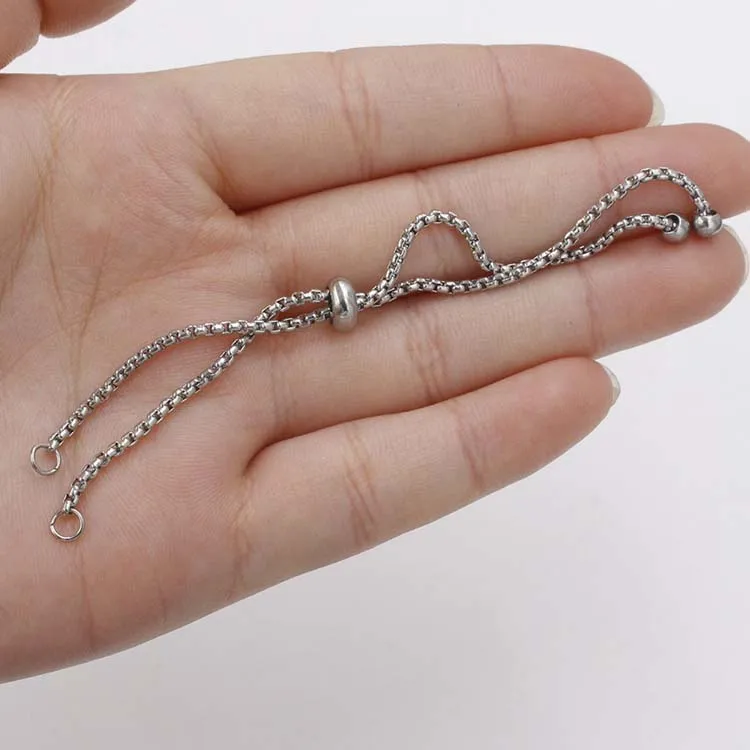 11cm Adjustable Box Chain Stainless Steel Slider/slide Extender Bolo ...
