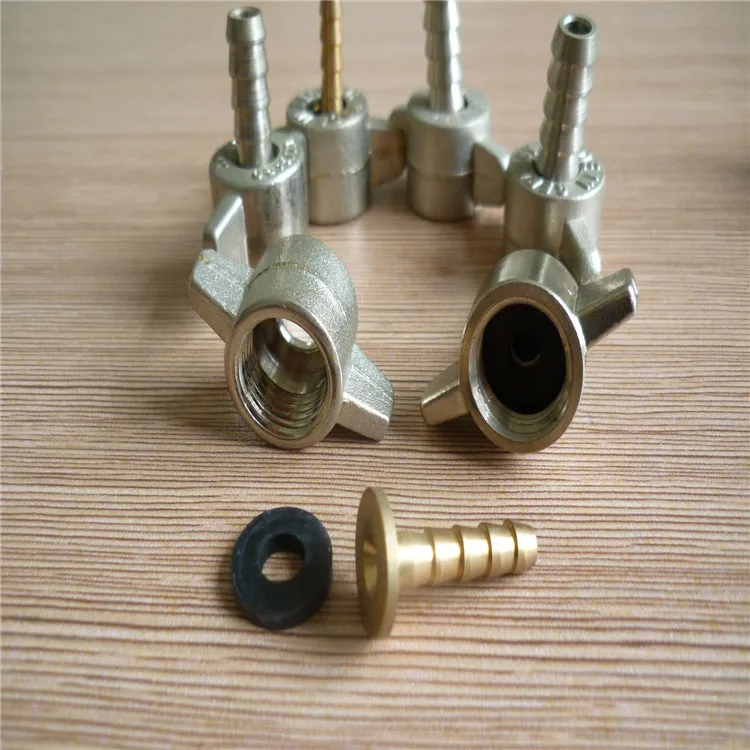 Brass Swivel Hose Barbed Connector With Wing Nut,M16x1.5 Butterfly Nut ...