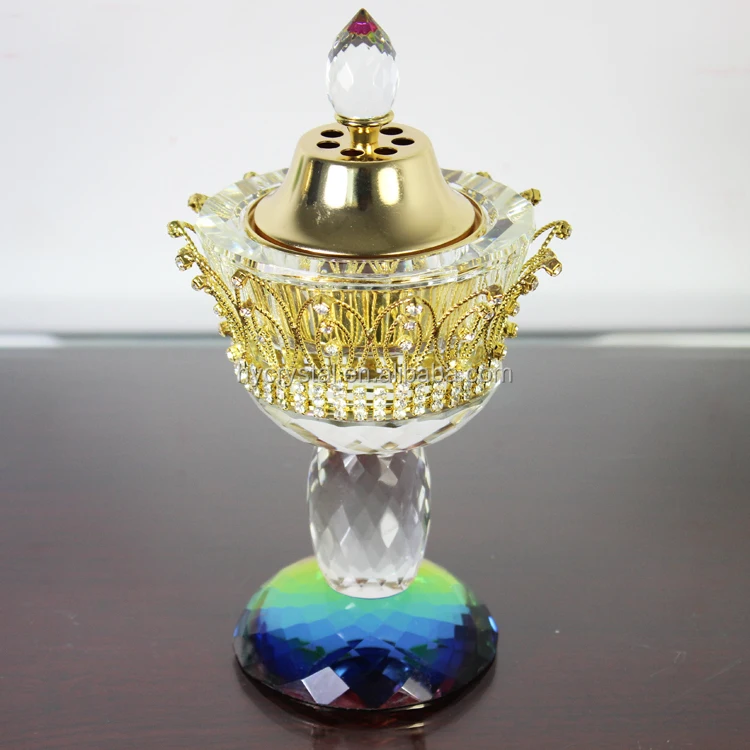 Home Fragrance Crystal Crown Incense Glass Burners - Buy Incense Glass ...
