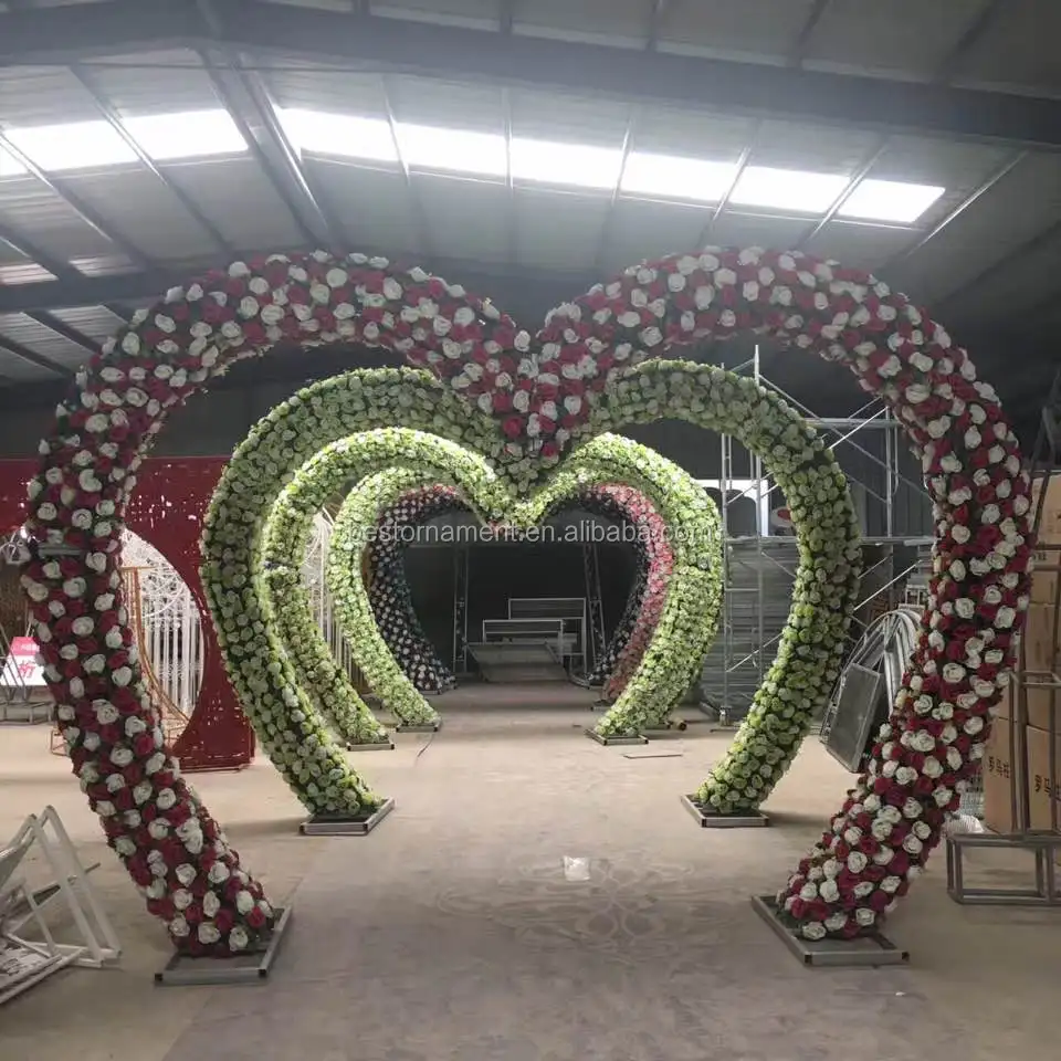 Heavy Duty Large Metal Heart Shape Wedding Arch - Buy Metal Arch For ...