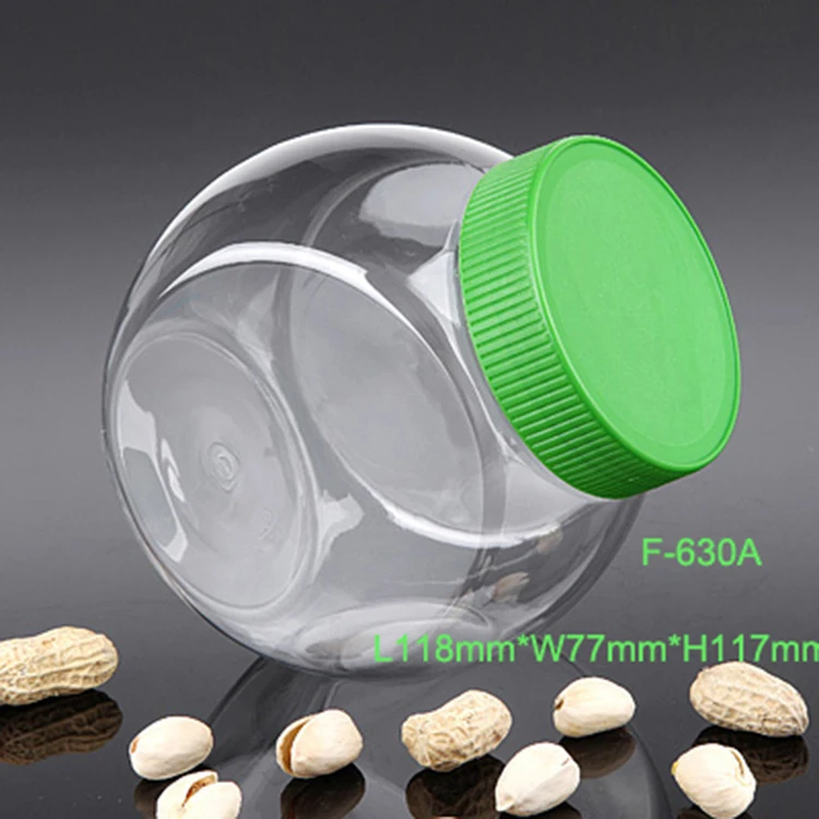 1l Plastic Peanut Packaging Pet Food Container Jar With Handle Cap ...