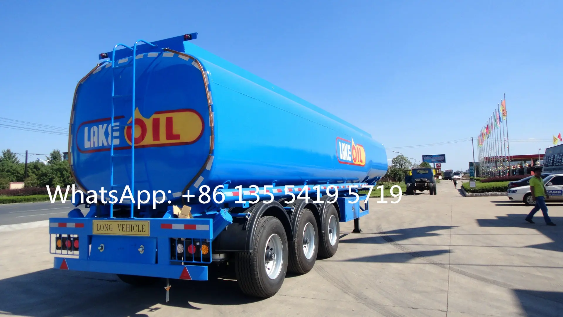 Three Axle 42m3 Oil Tanker Trailers 40000 Liters Fuel Tank Semi Trailer ...