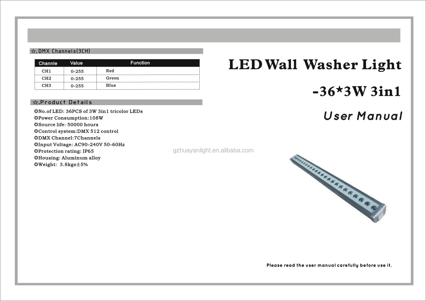 36pcs*3w Led Wall Washer Led Wall Washer/dmx Led Wall Washer Hot Wall ...