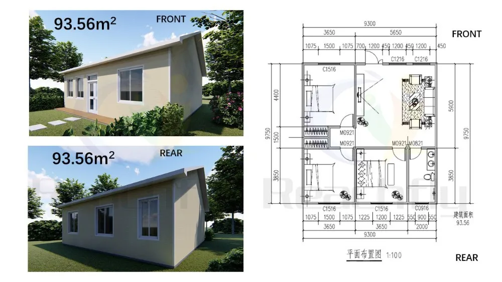 2 Bedroom Prefabricated Modular Houses Modern Cheap Prefab Homes For ...