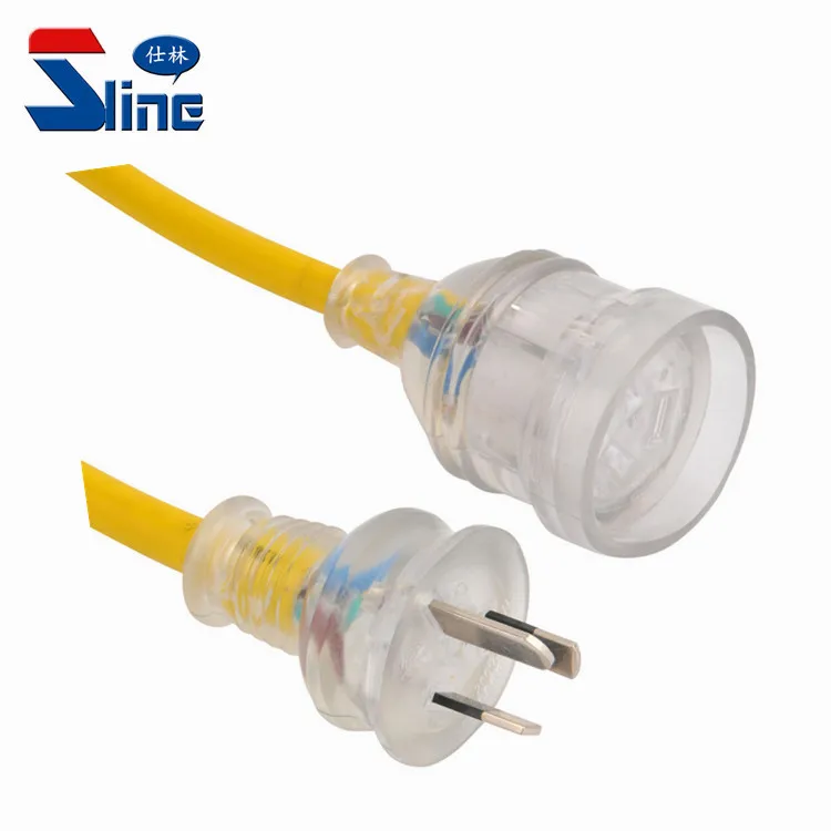 15a 240v Heavy Duty Australia Transparent Extension Leads With Neon ...