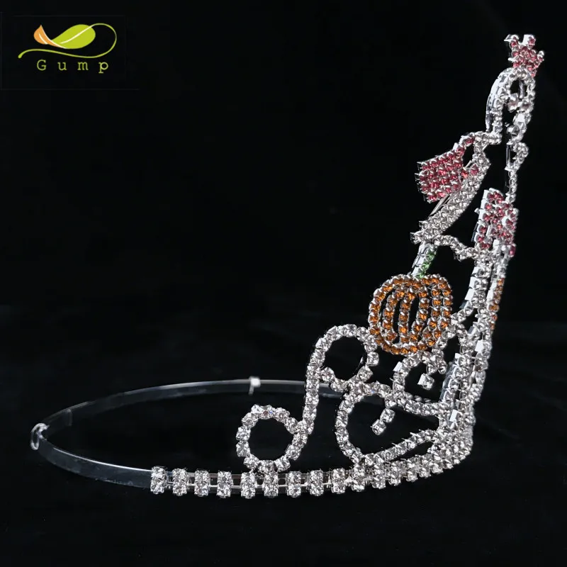 Wholesale Halloween Pageant Crystal Crown Pumpkin Rhinestone Tiara ...
