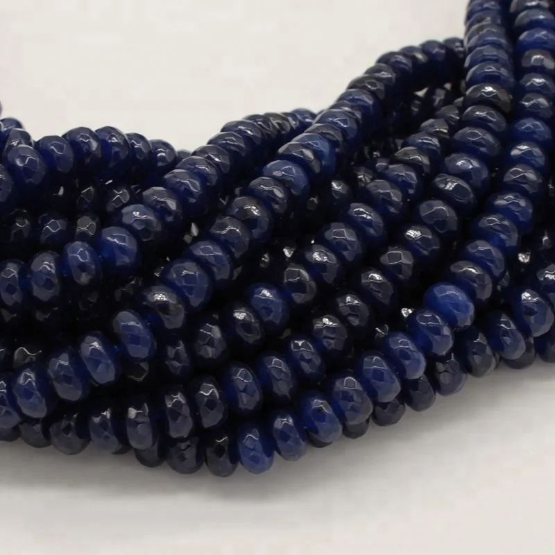 Compound Dark Blue Faceted Rondelle Beads Stone 5mm*8mm Gemstone Bead ...