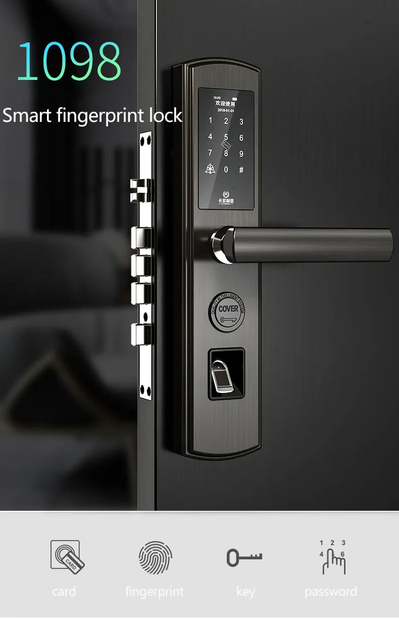 Waterproof Digital Biometric Fingerprint Door Lock for Sliding Doors