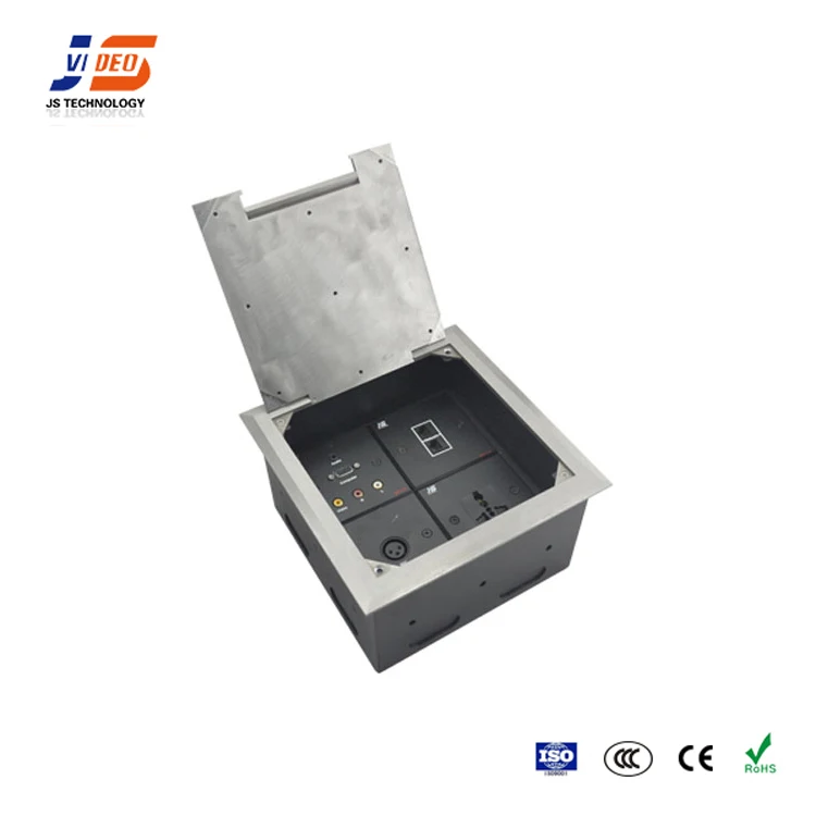 Silver Ac Brushed Golden Metal Power Multi Insert Network Floor Box ...