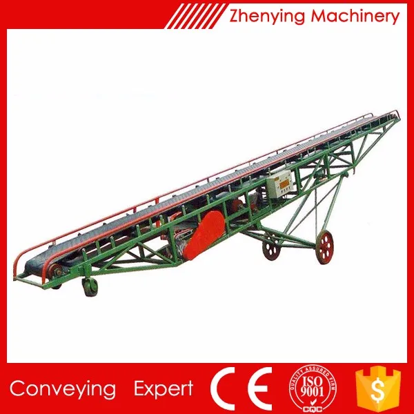 Construction Site Sand Gravel Mobile Belt Conveyor With Hopper - Buy ...