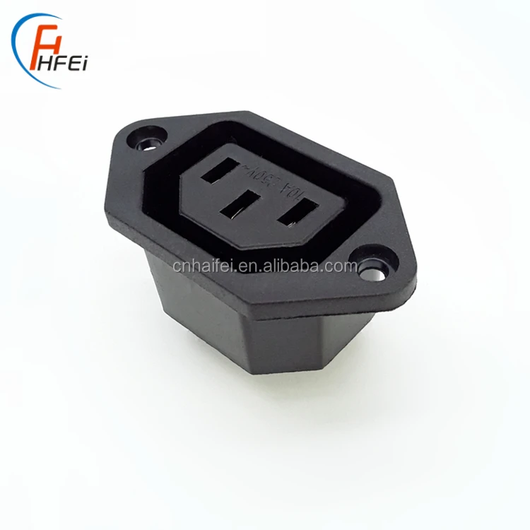 3P IEC60320 C13 Mount Female Plug Panel 110V AC Inlet Socket, 250V 10A ...