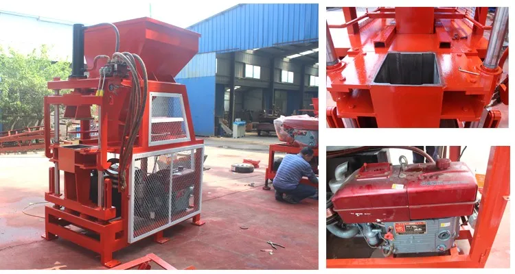 Diesel Engine 2pcs/mold Compressed Earth Block And Brick Making Machine ...