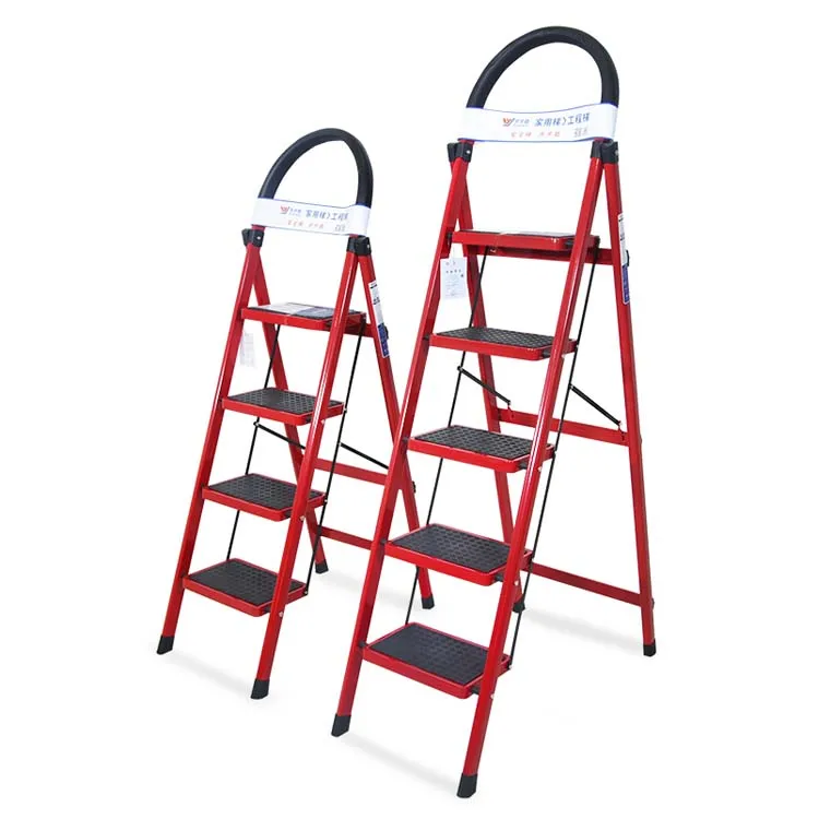 Modern Design Red Anti-skid Ladder Aluminum Alloy 4 Step 5 Step ...