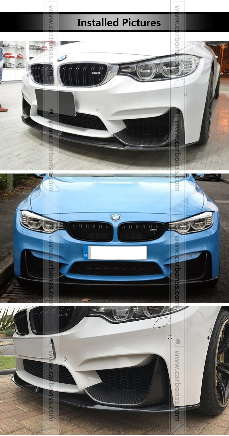 F80 M3 Carbon Fiber Front Lip for BMW F82 F83 M4 Front Bumpers Lip 2015 ...