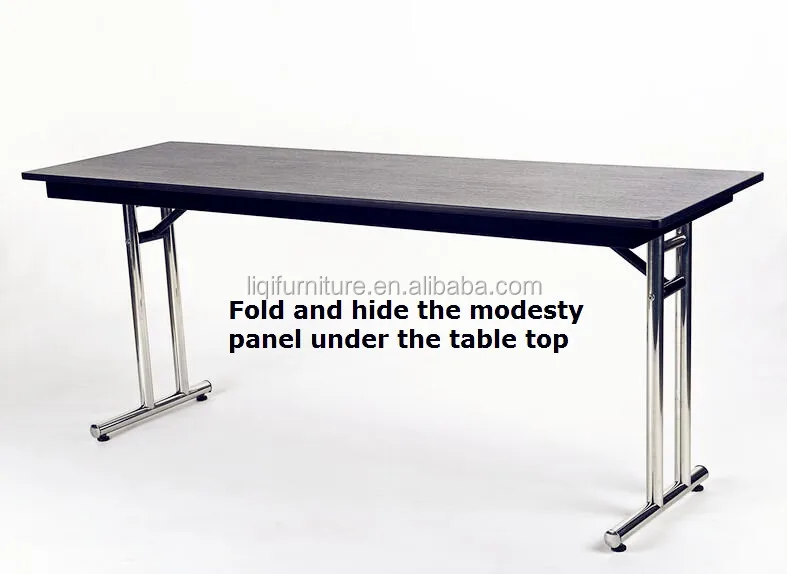 Foldable Study IBM Table with Modesty Panel - Modern & Eco-friendly