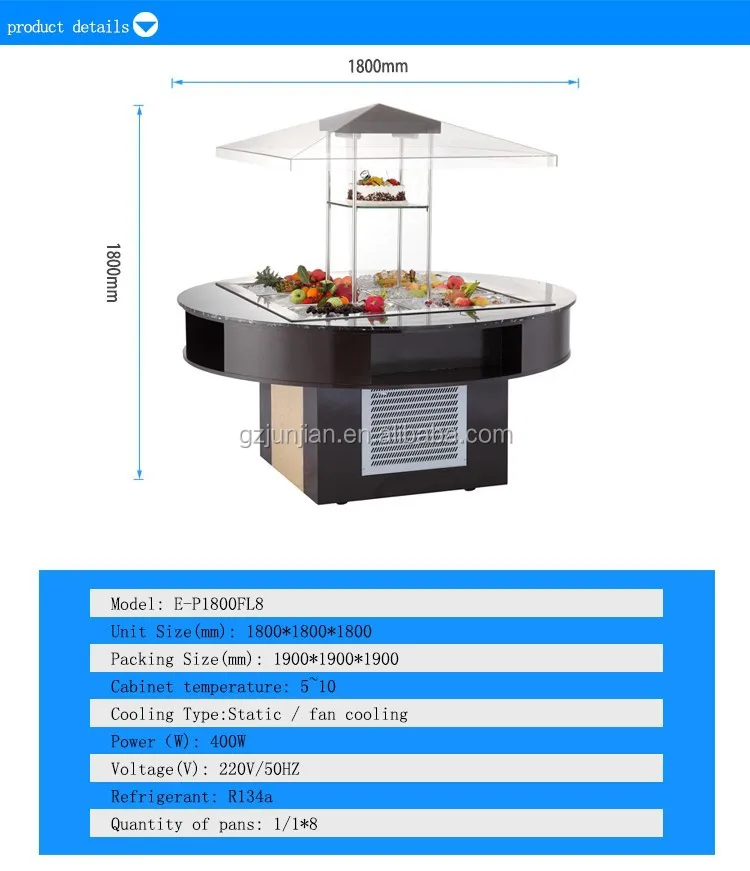 Cold Buffet Display Kitchen Equipment Restaurant Salad Bar Cooler ...