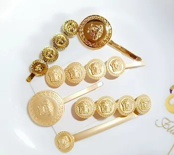 H1004 Popular Baroque Style Hair Pins Medallion Gold Coin Hair Pin ...