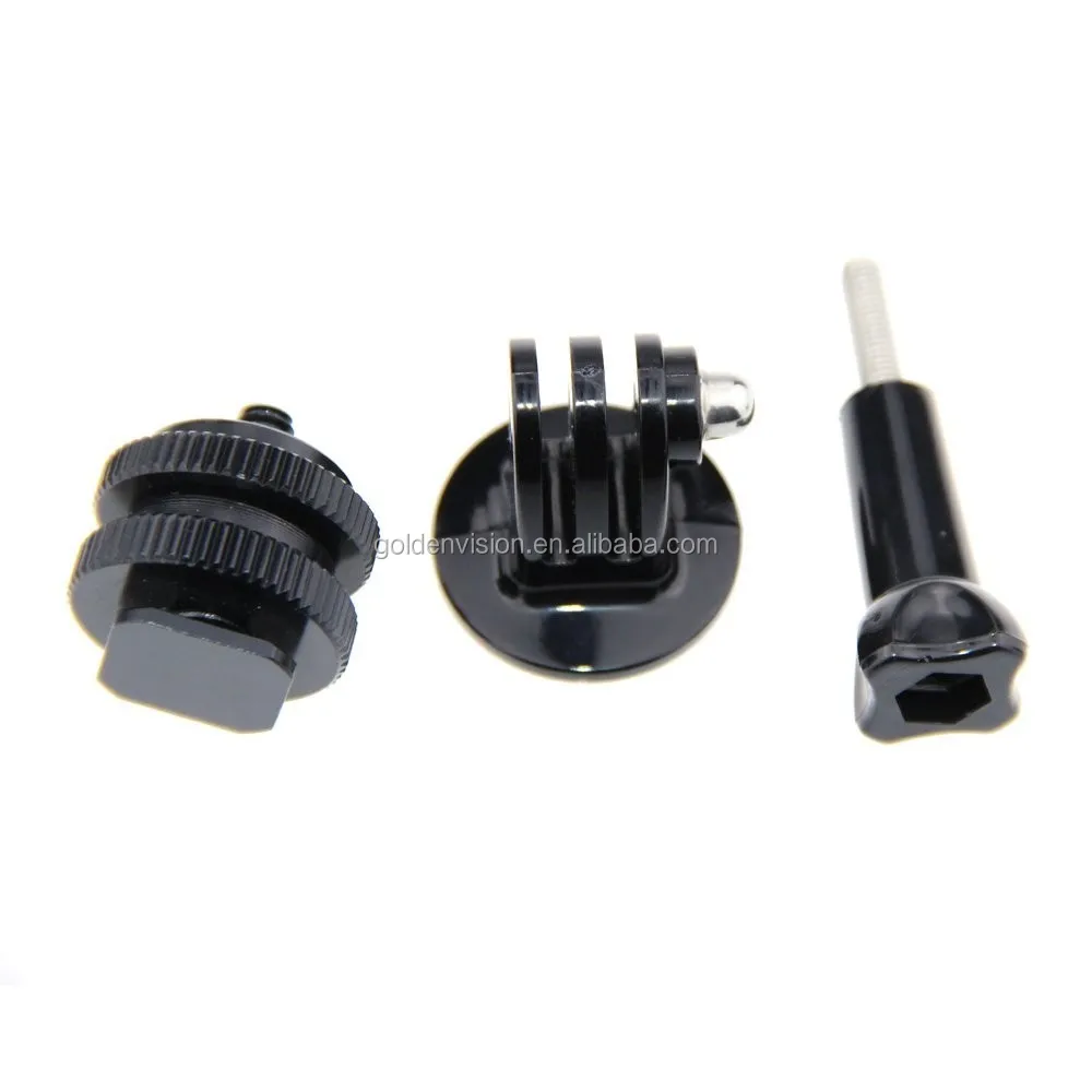 1/4" Hot Shoe Adaptor With Tripod Mount Screws For Gopro Hero 1 2 3 3 ...