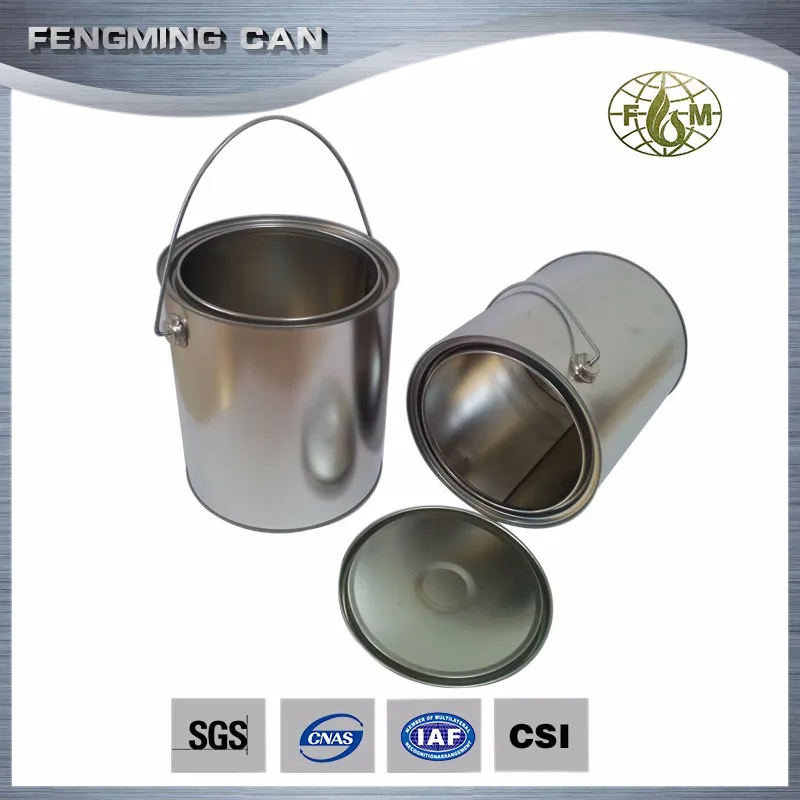 4L Clear Metal Paint Tin Can with Wire Handle - ISO9001