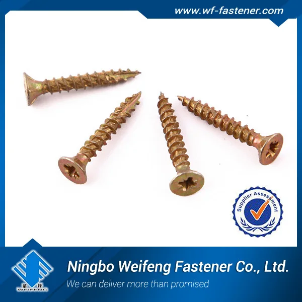 Robertson Head Stainless Steel Self Tapping Screw Yellow Zinc Plated ...