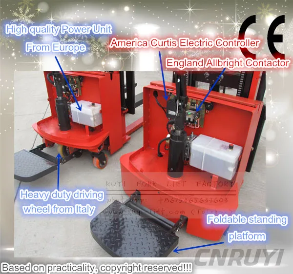 Triple Mast 2 Ton 5m High Fork Lift Electric Pallet Stacker Hot Sale ...