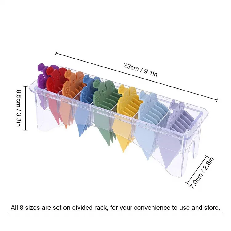 8 Sizes Plastic Hair Clipper Attachment Guide Comb Set Haircut ...