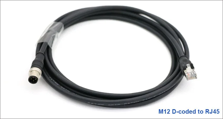 M12 D Code 4 Pin Lan Cable M12 To Rj45 Ethernet Connector Ip67 ...