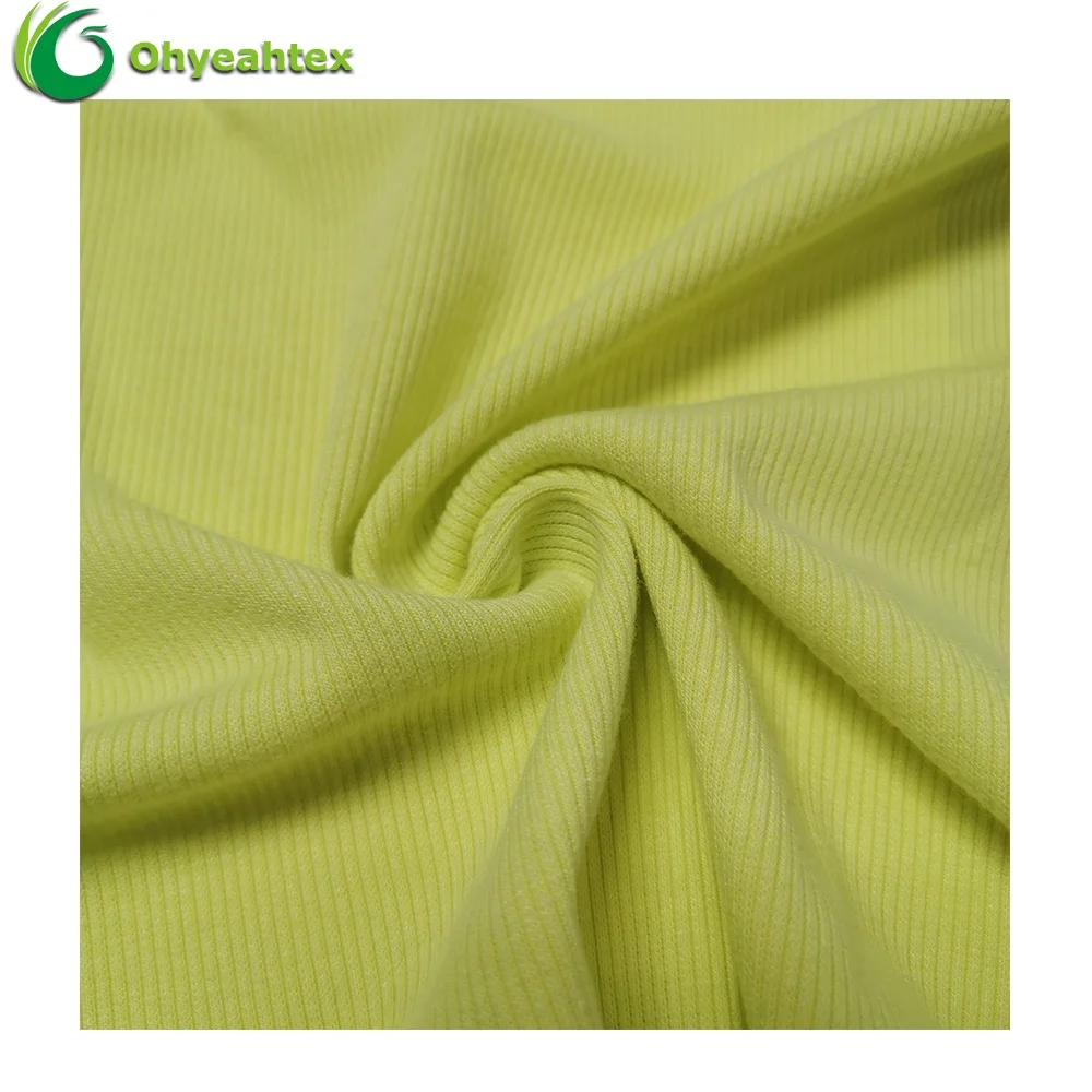 Comfortable Polyester Rayon Spandex 2x2 Rib Knit Fabric For Collar Or ...