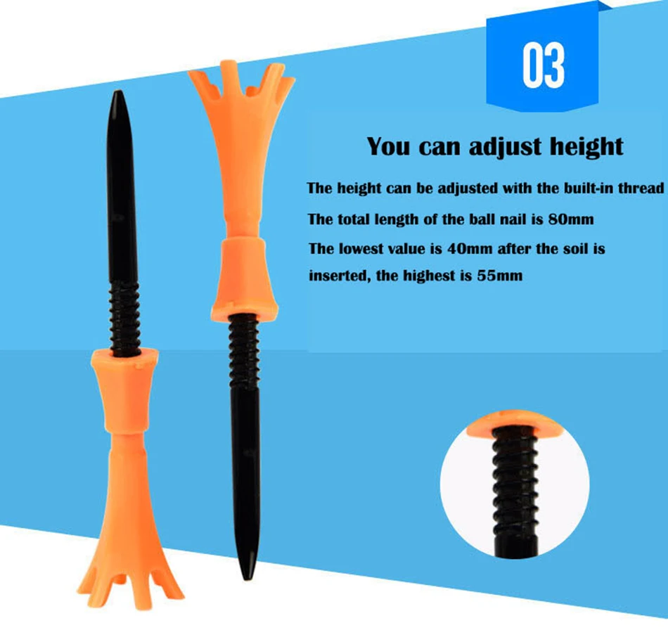 Wholesale Customize Colorful Adjustable Screw Plastic Golf Tees - Buy ...